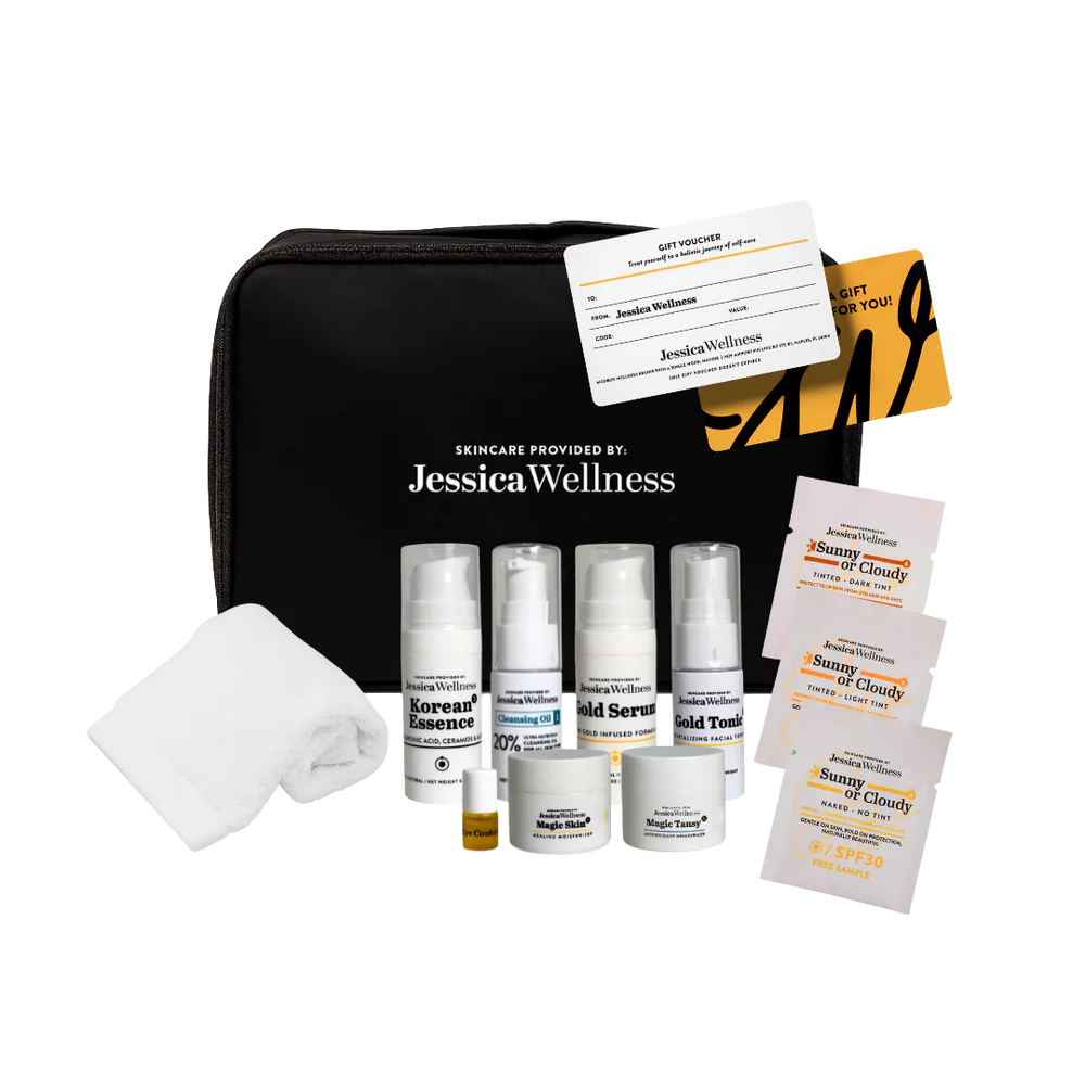 Gold Beauty Line Travel Set | Luxe Radiance Skincare On-the-Go ...
